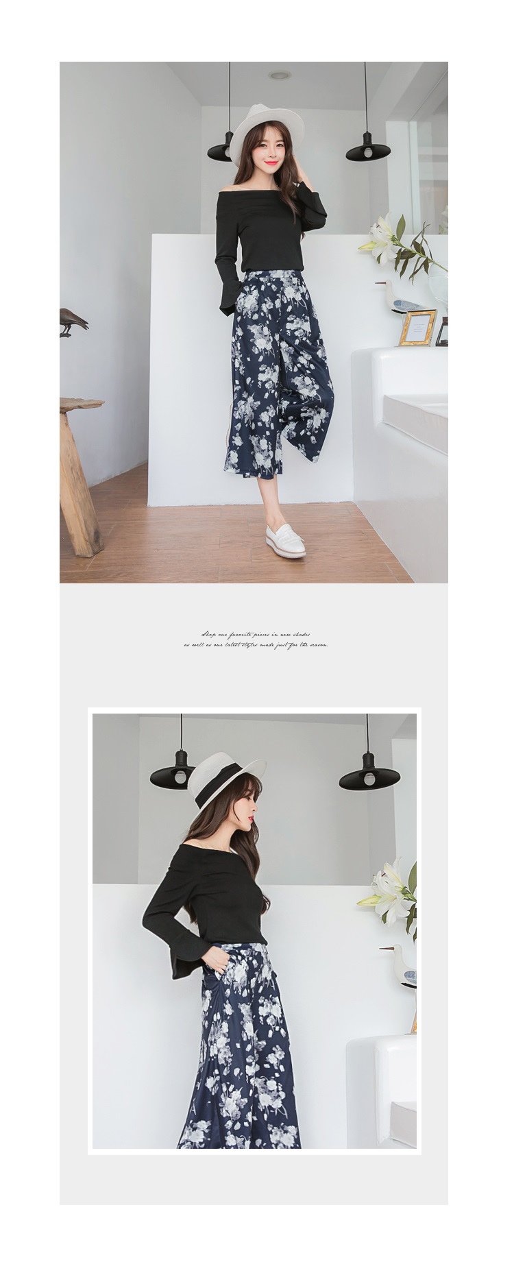 [2017女生穿搭推薦] 2017 OB嚴選韓國系列推薦0216新品 打褶造型後腰圍鬆緊碎花七分寬褲．2色 - 王偉中的部落格 - udn部落格